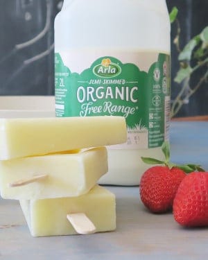 A recipe for Homemade Milk Ice Lollies by The Listed Home